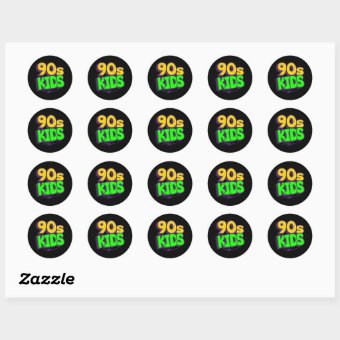 90s Kids 1990 Vintage 90s Lover 90s Costume Classic Round Sticker | Zazzle