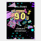 90s Modern Retro Neon 30th Birthday Welcome Sign | Zazzle