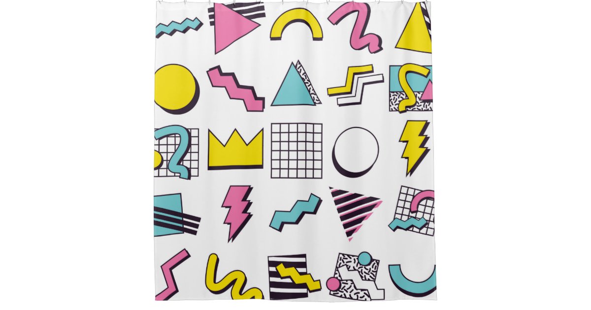 90's Pop Memphis Design Elements Shower Curtain | Zazzle 90's Pop Memphis Design Elements Shower Curtain | Zazzle
