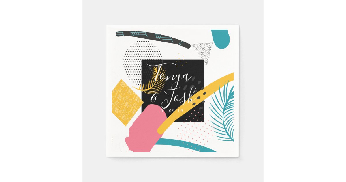 90s Splash Abstract Art Collage Napkins | Zazzle