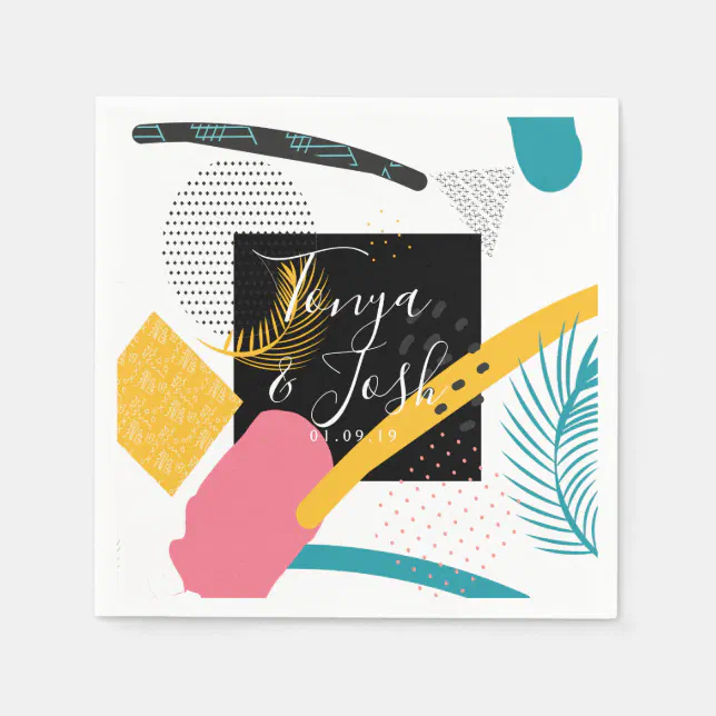 90s Splash Abstract Art Collage Napkins | Zazzle