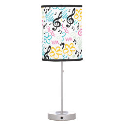 90s Style Treble Clef / Music Notes Table Lamp | Zazzle