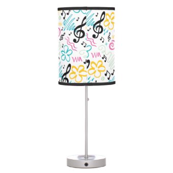 90s Style Treble Clef / Music Notes Table Lamp | Zazzle