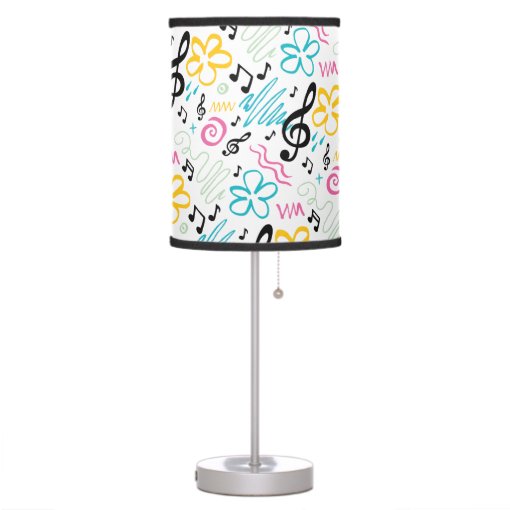 90s Style Treble Clef / Music Notes Table Lamp | Zazzle