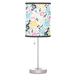 90s Style Treble Clef / Music Notes Table Lamp | Zazzle