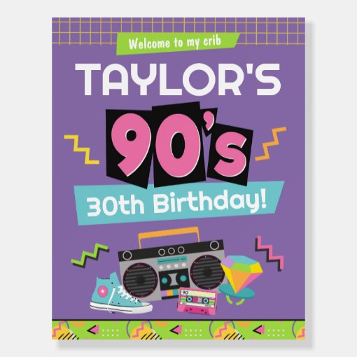 90s Welcome Sign, 90s Party Theme Welcome Sign | Zazzle