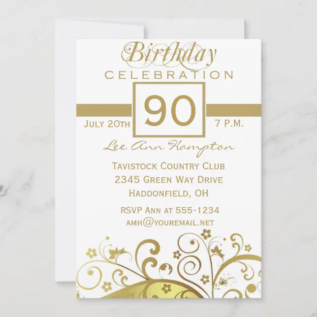 90th - 99th Birthday Party Invitations | Zazzle