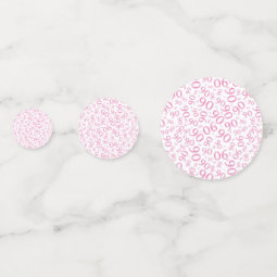 90th Birthday Cool Number Pattern Pink and White Confetti | Zazzle
