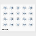 90th Birthday Floral Number Coastal Blue Thank You Classic Round ...
