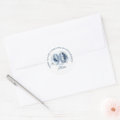 90th Birthday Floral Number Coastal Blue Thank You Classic Round ...