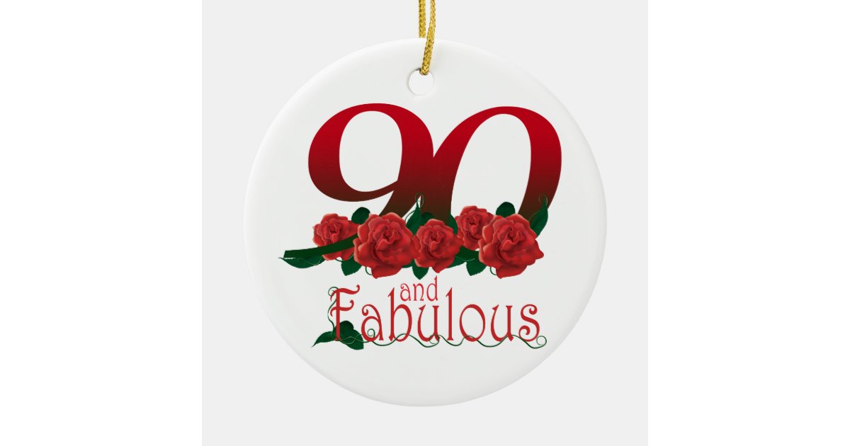 90th birthday flower ceramic ornament | Zazzle