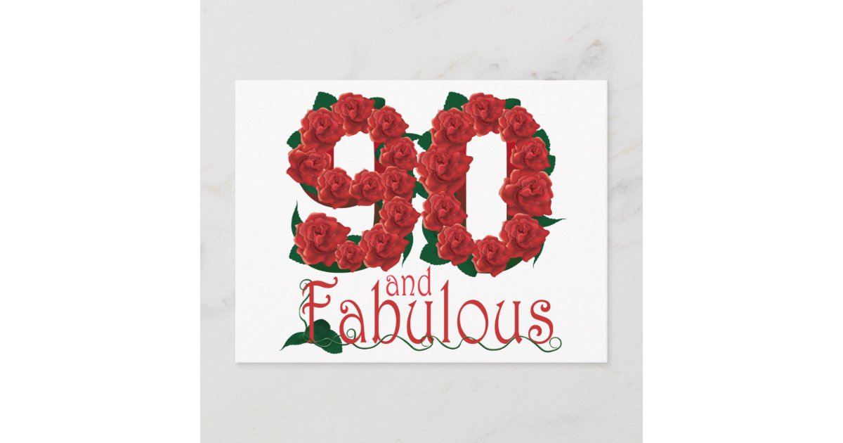 90th birthday flower postcard | Zazzle