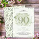 90th Birthday Green Dainty Wildflower Number 90 Invitation | Zazzle
