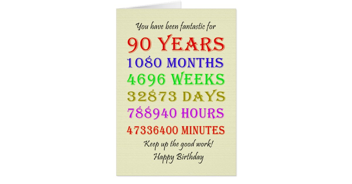 90th Birthday Milestones | Zazzle