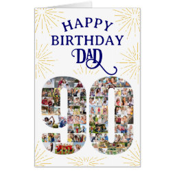 90th Birthday Number with 90 Photos Giant Birthday Card | Zazzle