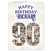 90th Birthday Number with 90 Photos Jumbo Birthday Card | Zazzle