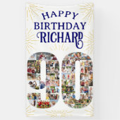 90th Birthday Number with 90 Photos Party Banner | Zazzle