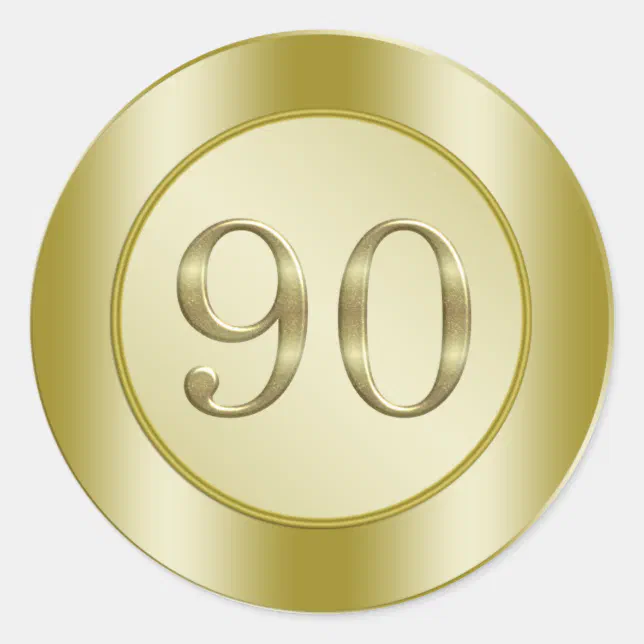 90th Birthday Party Classic Round Sticker | Zazzle