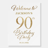 90th Birthday Party Gold Welcome Sign | Zazzle