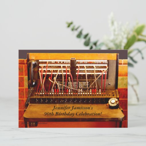 90th Birthday Party Invitation Vintage Switchboard | Zazzle