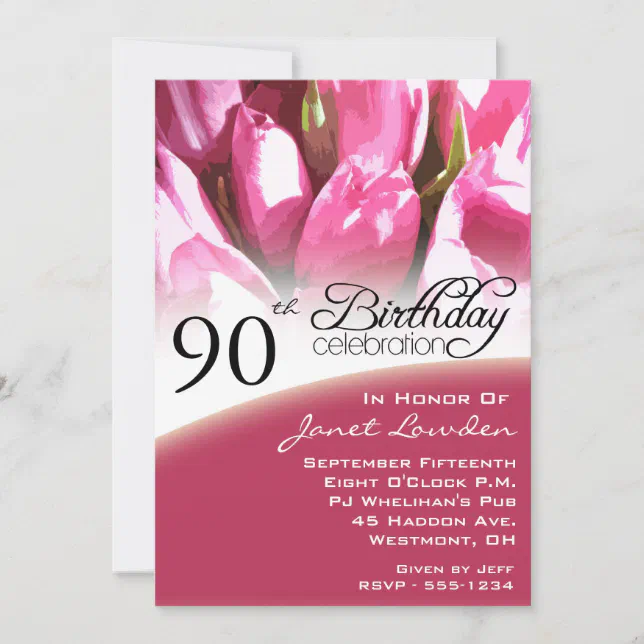 90th Birthday Party Invitations | Zazzle