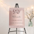 90th birthday party rose gold welcome sign | Zazzle