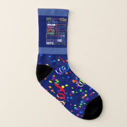 90th Birthday Party Special Personalized Monogram Socks | Zazzle