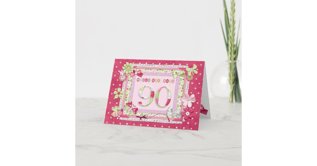 90th birthday scrapbooking style card | Zazzle