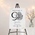 90th Birthday Welcome Sign Gold Glitter Board | Zazzle