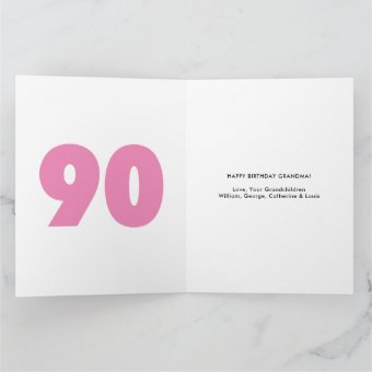 90th Number Photo Collage Name Pink Greeting Card | Zazzle