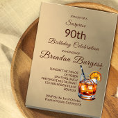 90th Old Fashion Cocktail Male Birthday Invitation | Zazzle
