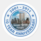 Firefighter 9/11 Never Forget 343 Classic Round Sticker | Zazzle.com