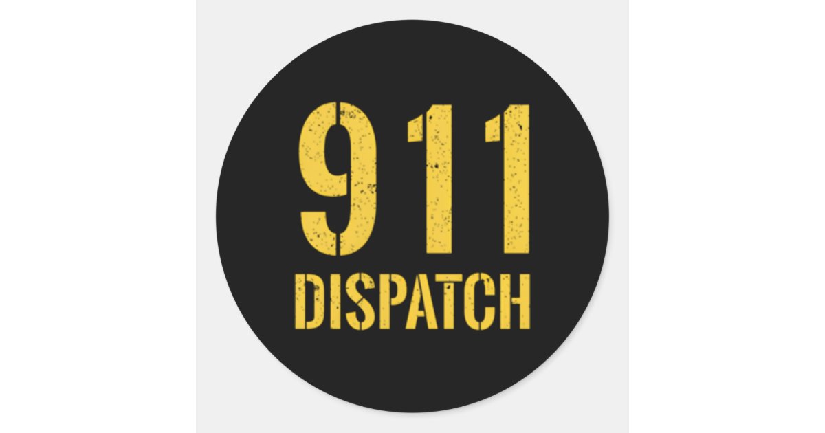 911 Ambulance Dispatcher Yellow Line Usa Flag Classic Round Sticker ...