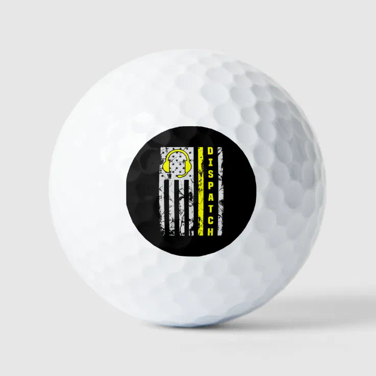 911 Dispatch Operator Thin Gold Line Dispatcher Golf Balls | Zazzle