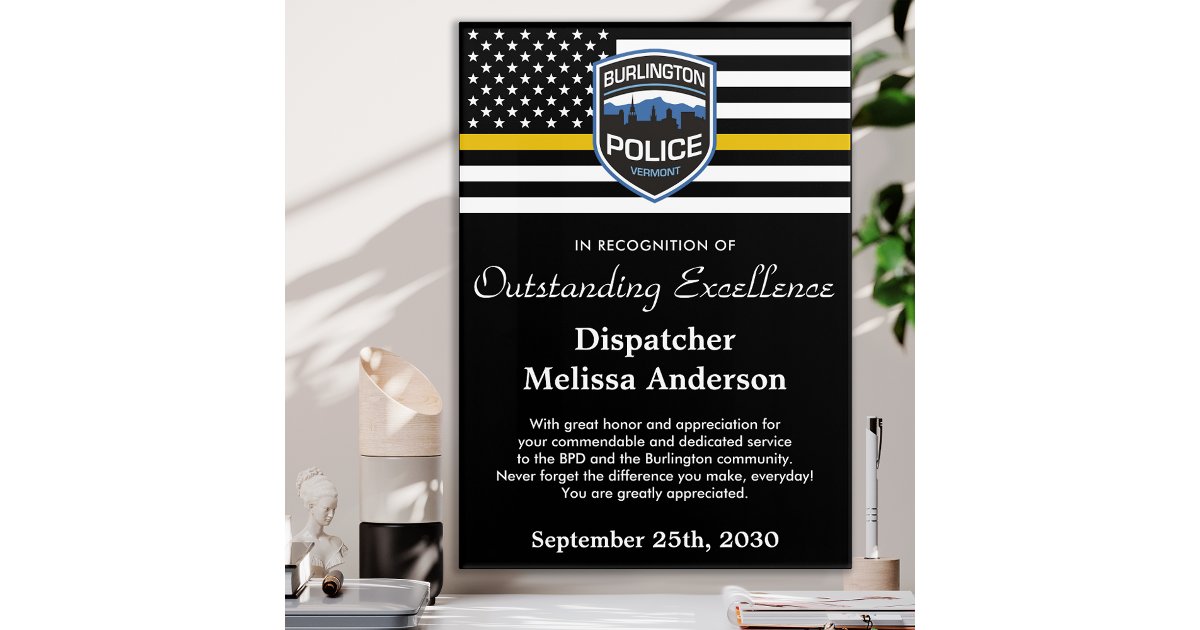 911 Dispatcher Award Emergency Department Logo Acrylic Print | Zazzle