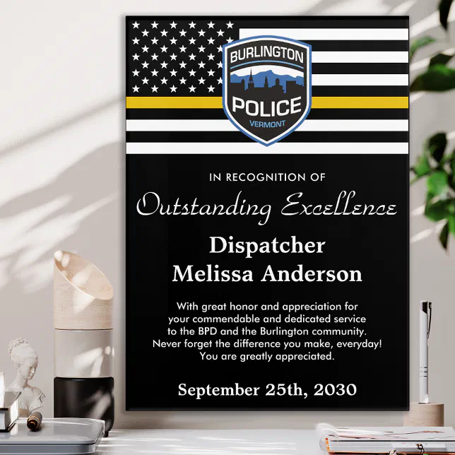 911 Dispatcher Award Emergency Department Logo Acrylic Print | Zazzle