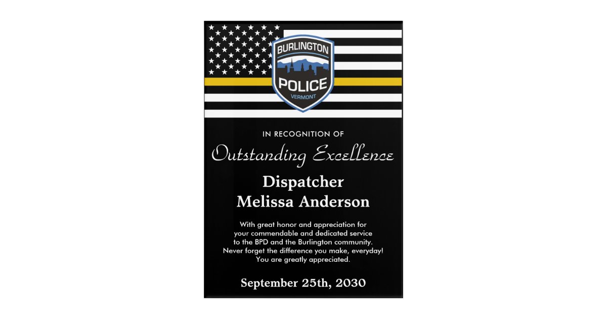 911 Dispatcher Award Emergency Department Logo Acrylic Print | Zazzle