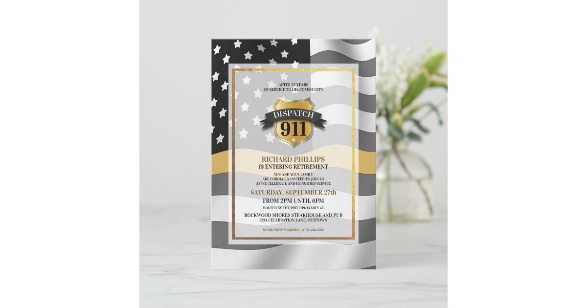 911 Dispatcher Retirement Party Invitation | Zazzle