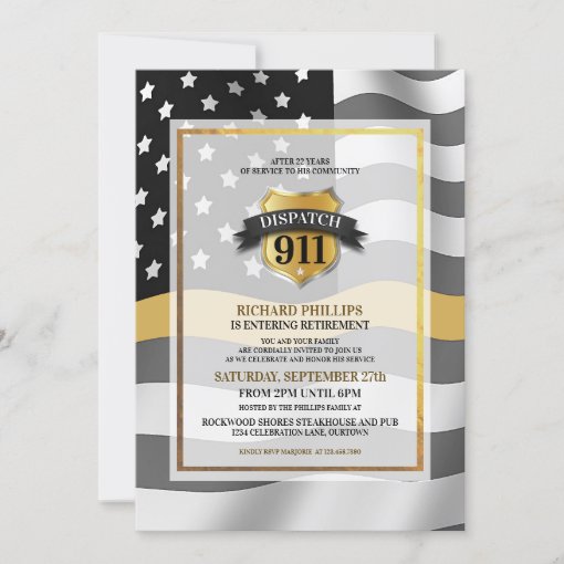 911 Dispatcher Retirement Party Invitation | Zazzle