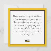911 Dispatcher Thin Gold Line Appreciation Note Card | Zazzle