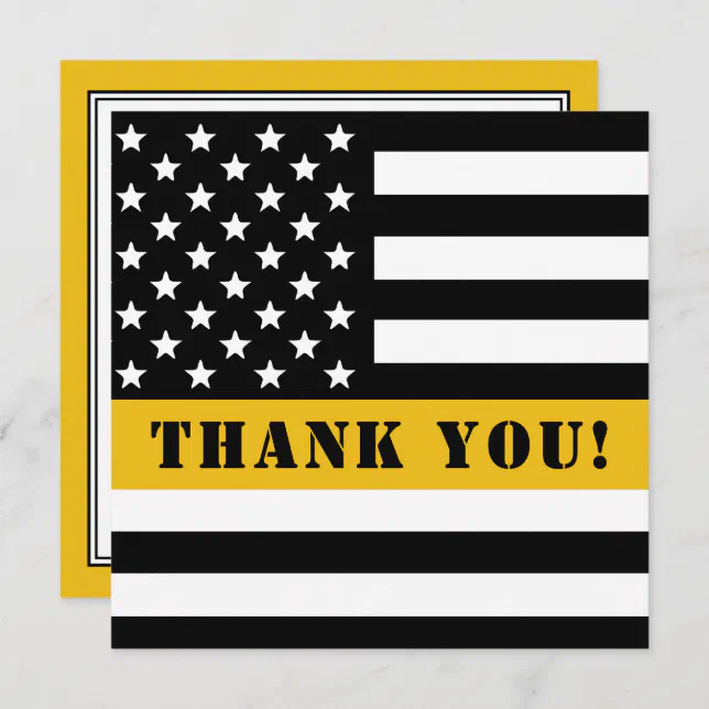 911 Dispatcher Thin Gold Line Appreciation Note Card | Zazzle