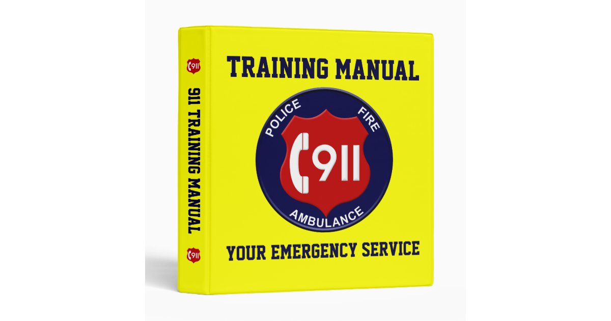 911 Training & Manual Binder | Zazzle