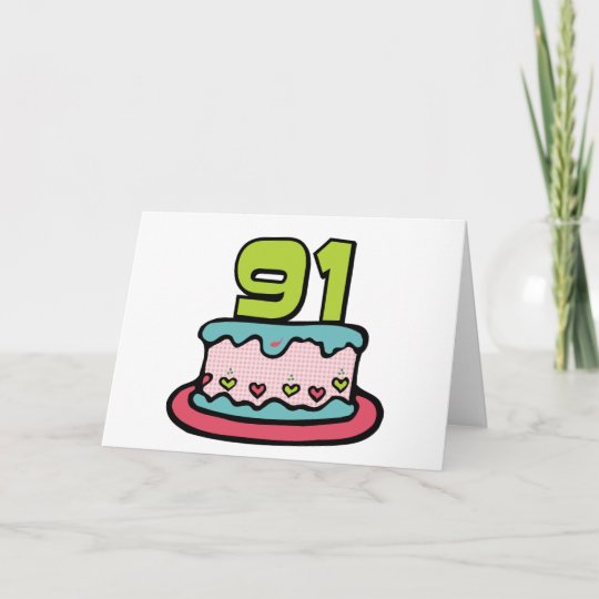91 Year Old Birthday Cake Card | Zazzle.com