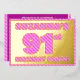 91st Birthday Party — Bold, Fun, Pink Stripes # 91 Foil Invitation | Zazzle