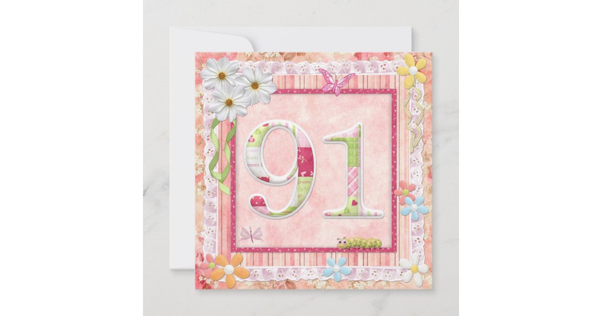 91st birthday party scrapbooking style invitation | Zazzle