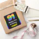 91st Birthday: Rainbow Spectrum # 91, Custom Name Square Sticker | Zazzle