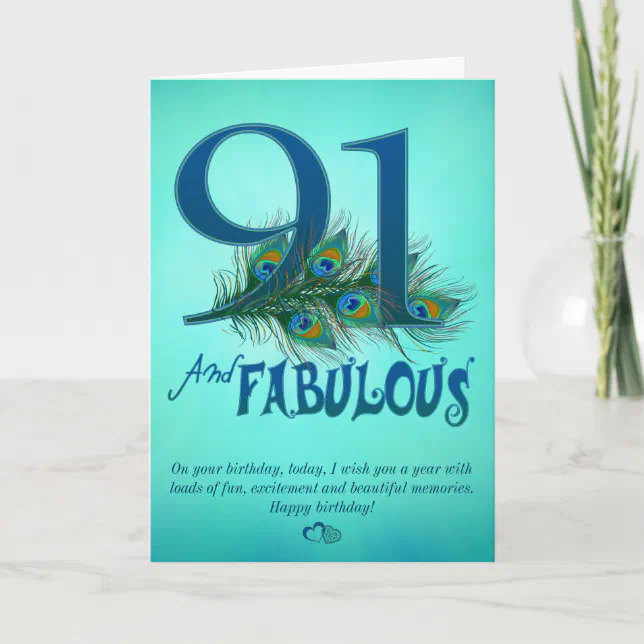 91st Birthday template Cards | Zazzle