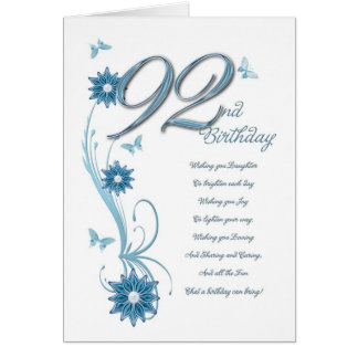 92nd Birthday Cards | Zazzle