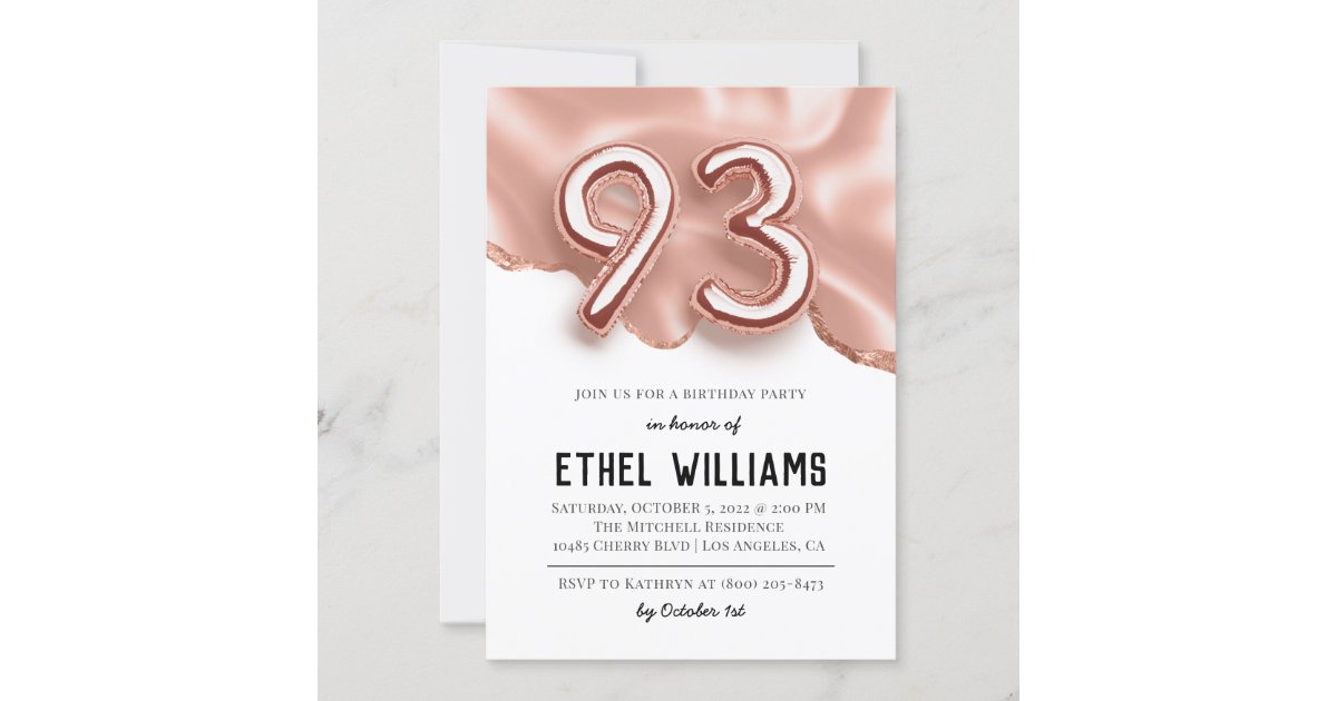 93rd Birthday Party Invitation | Zazzle