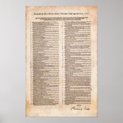 95 Theses of Martin Luther: Protestant Reformation Poster | Zazzle